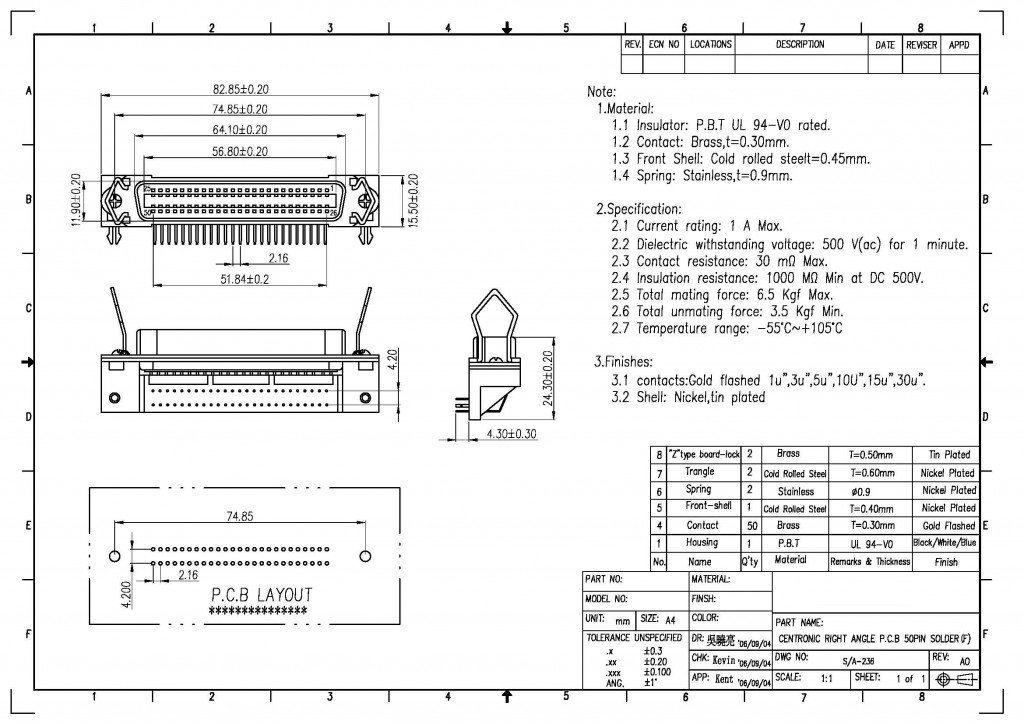 CENTRONIC PCB R/A TYPE | (주)도림엘