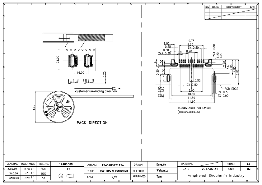 1240183212112A(AMPHENOL 방수 TYPE) | (주)도림엘